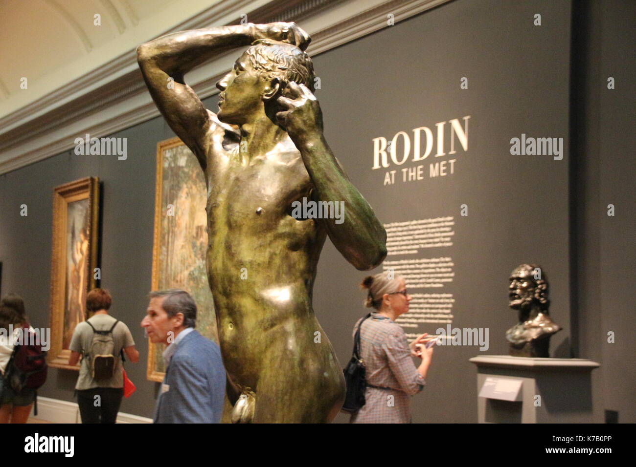 New York, USA. 15th Sep, 2017. Visitors studying the exhibition of ...