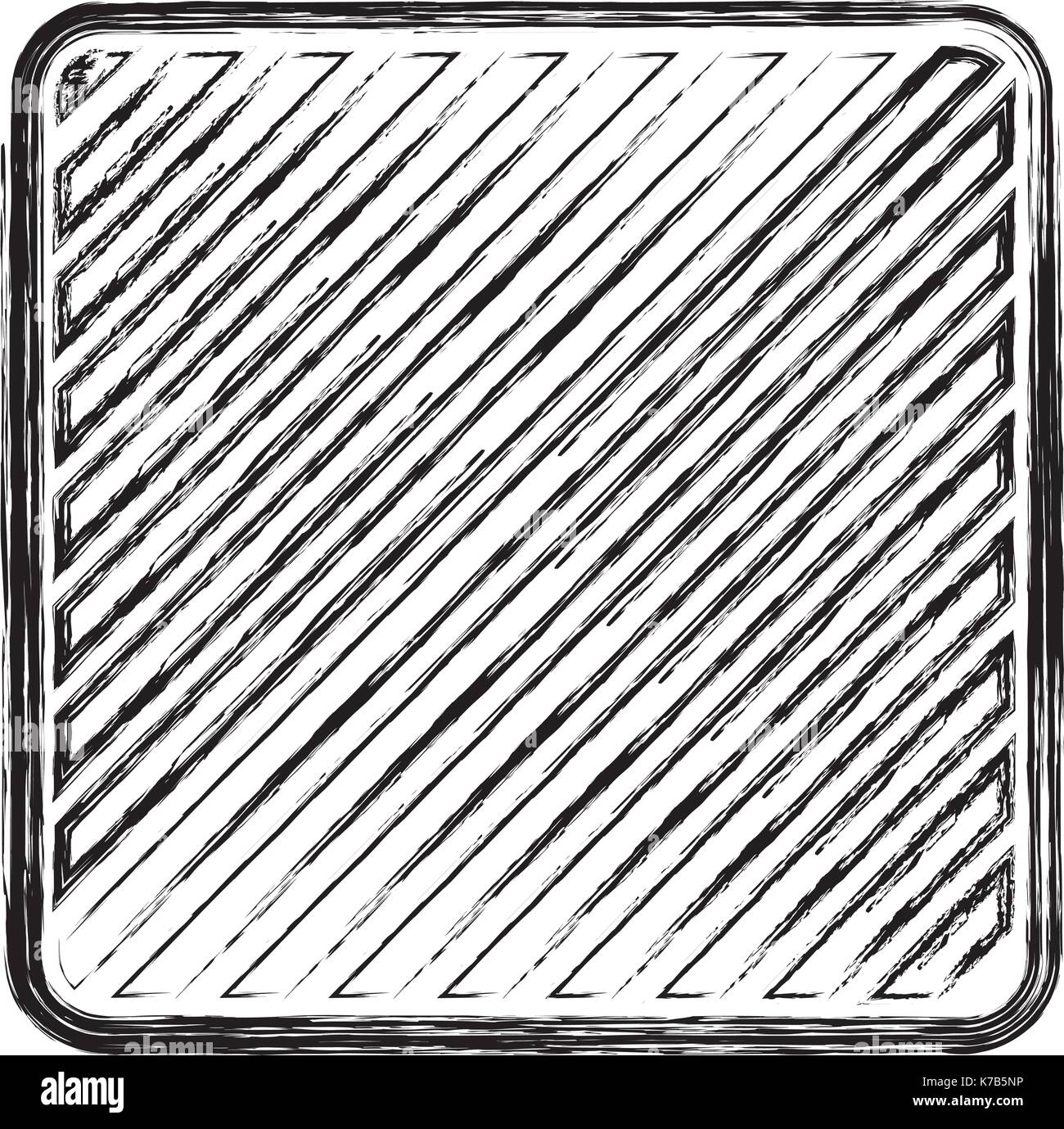 square emblem in monochrome blurred contour and striped Stock Vector ...