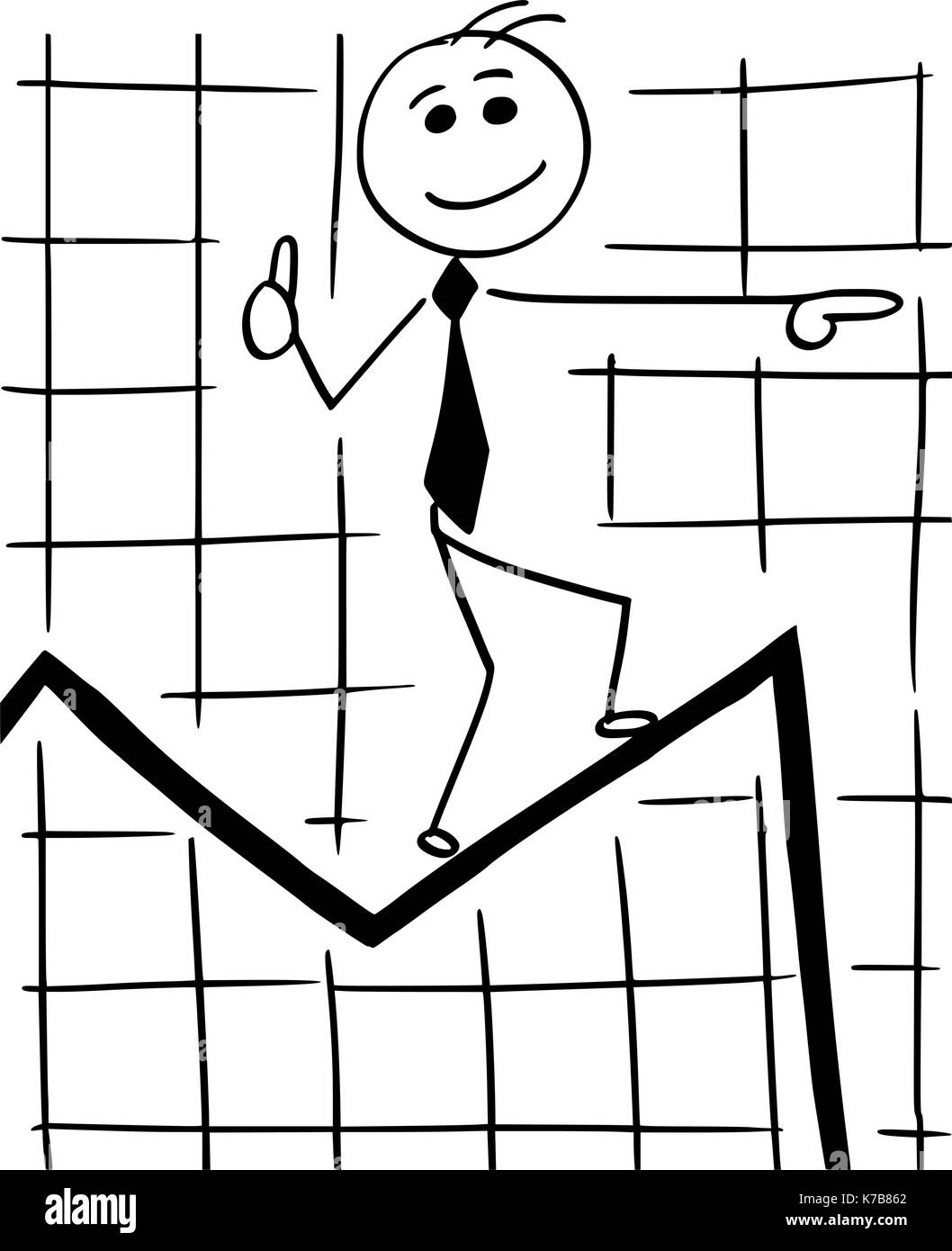 Cartoon stick man conceptual illustration of smiling business man ...