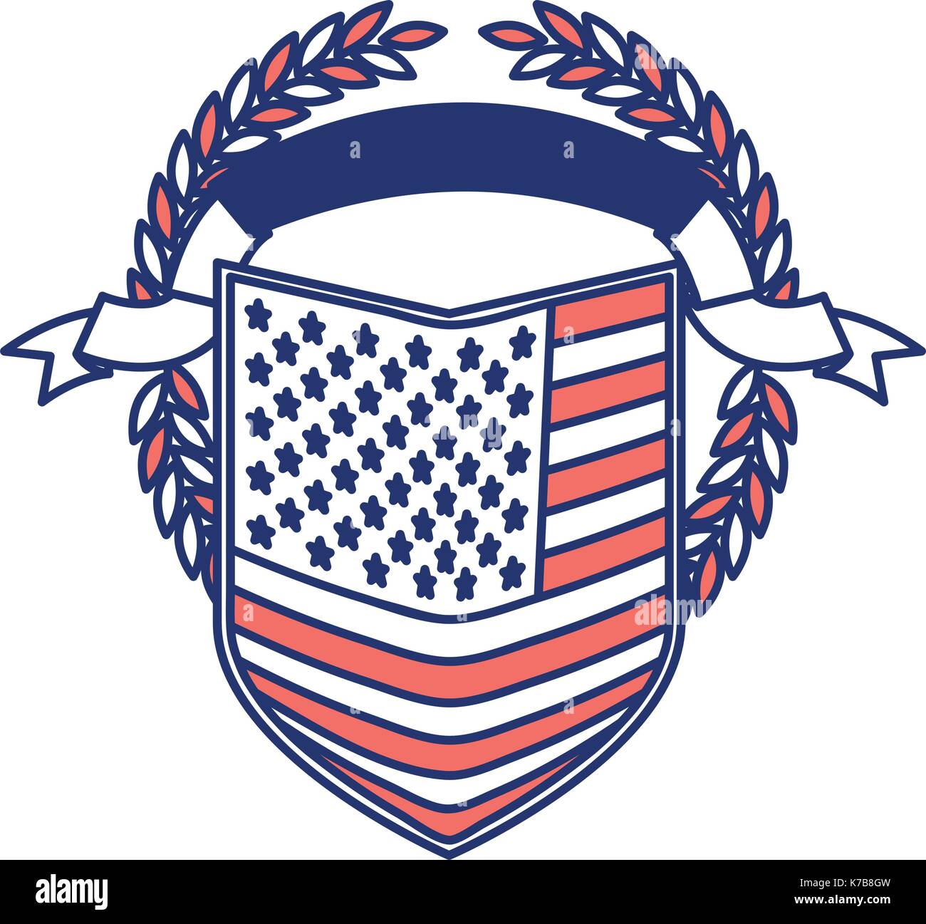 united states flag shield inside of circle of olive branches with ...