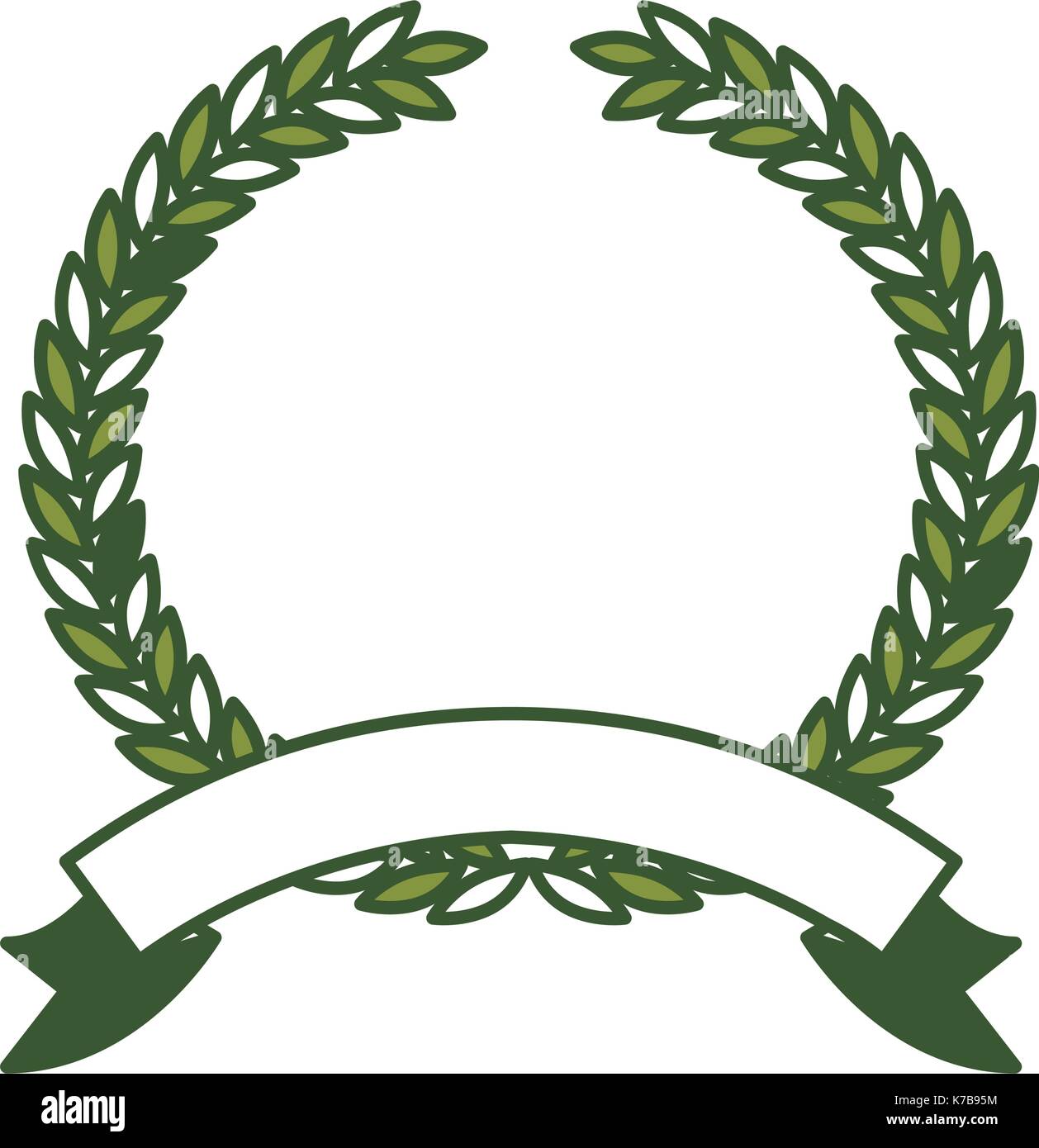 olive branch green crown and ribbon on bottom Stock Vector Image & Art ...