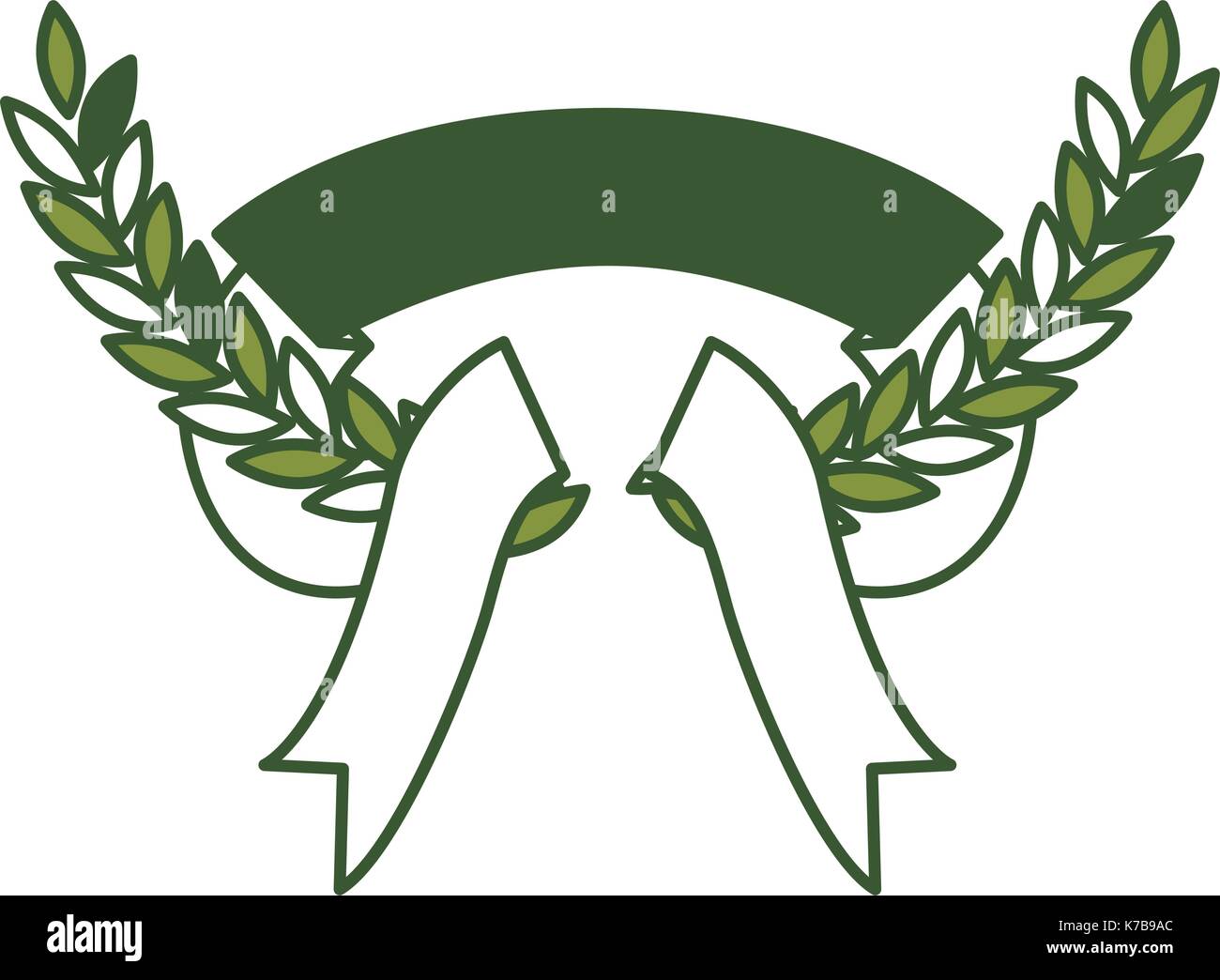 green olive branches and thick ribbon interlace Stock Vector Image ...