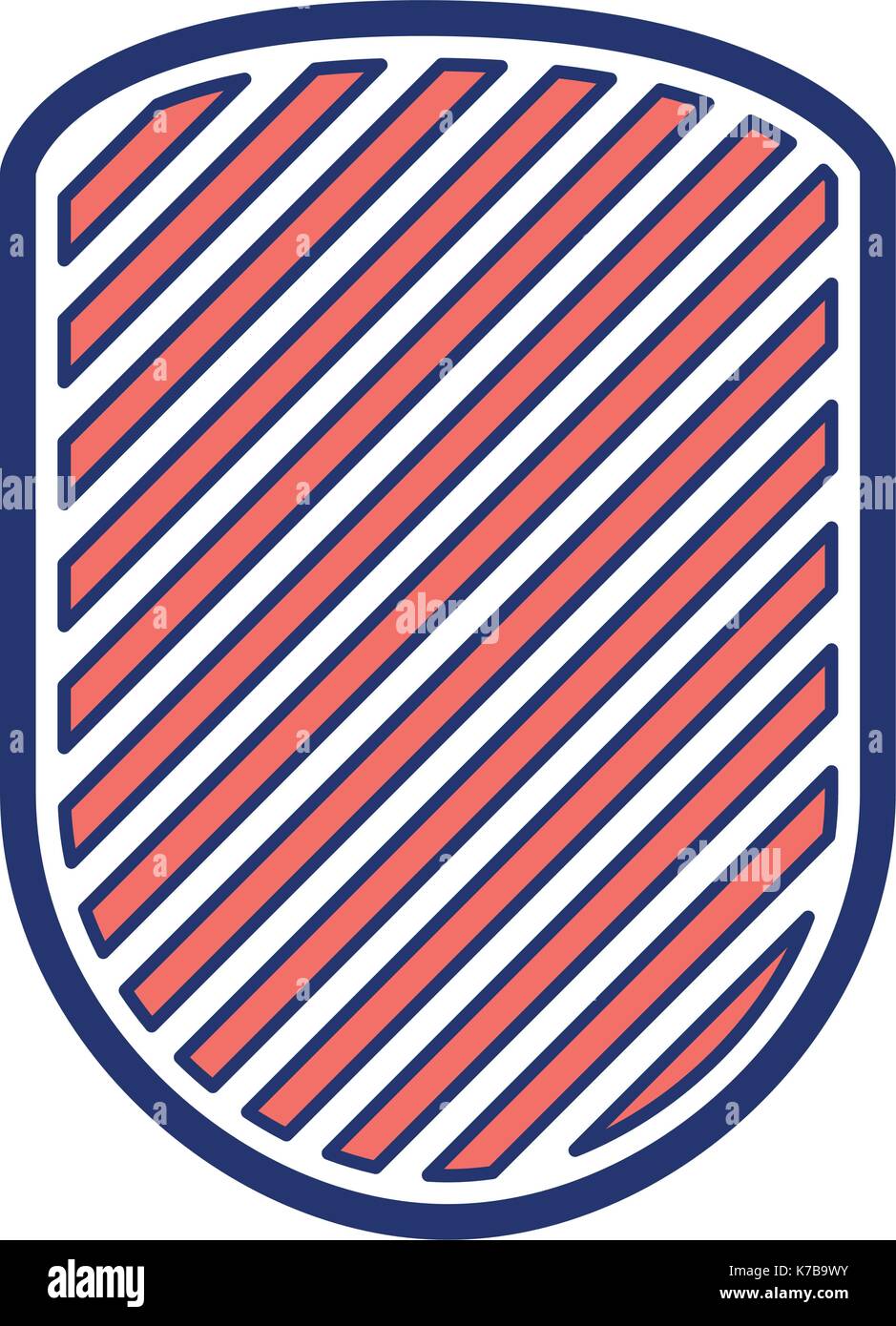 rounded shield in color sections silhouette with stripes Stock Vector ...