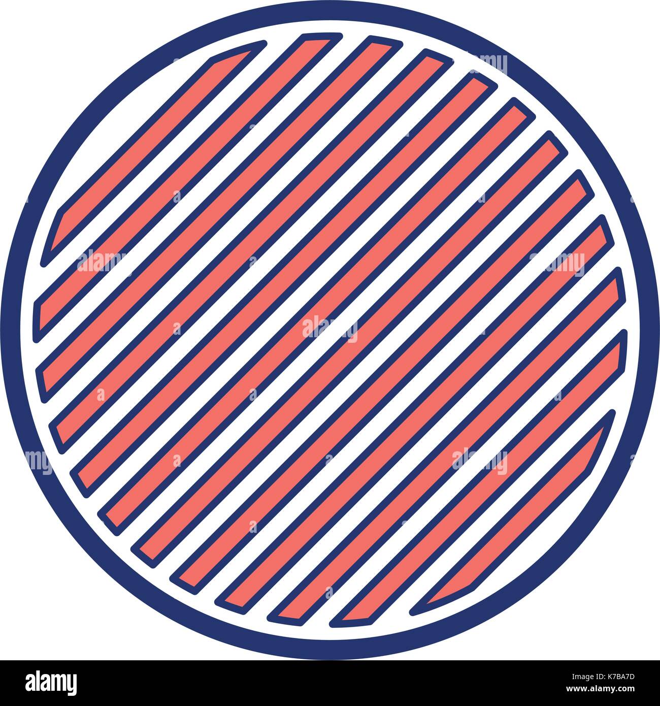 round emblem in color sections silhouette with stripes Stock Vector ...