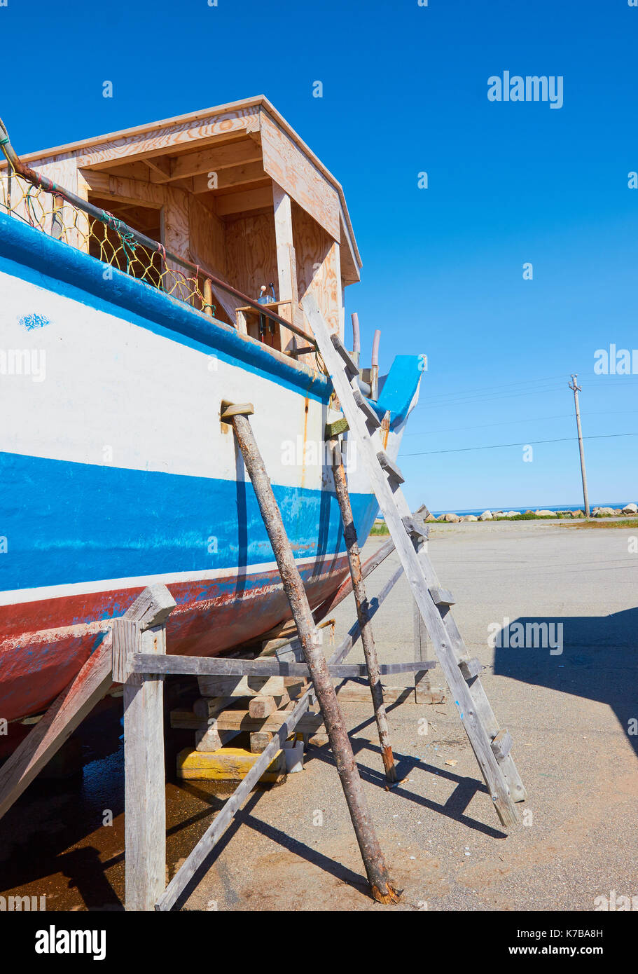 Fishing trawler being refurbished, Newfoundland, Canada Stock Photo - Alamy