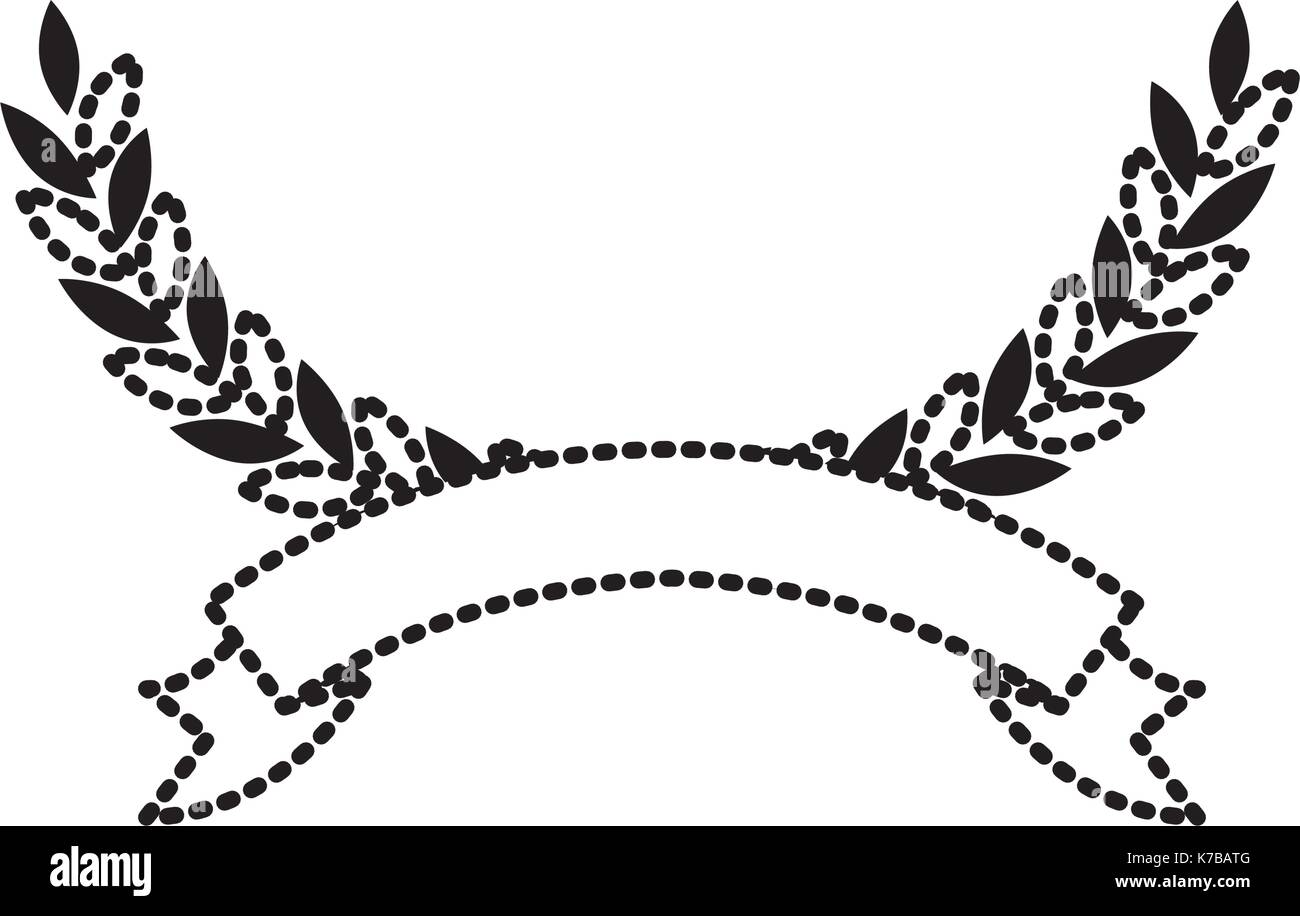 olive arch in black silhouette dotted with ribbon on bottom Stock ...