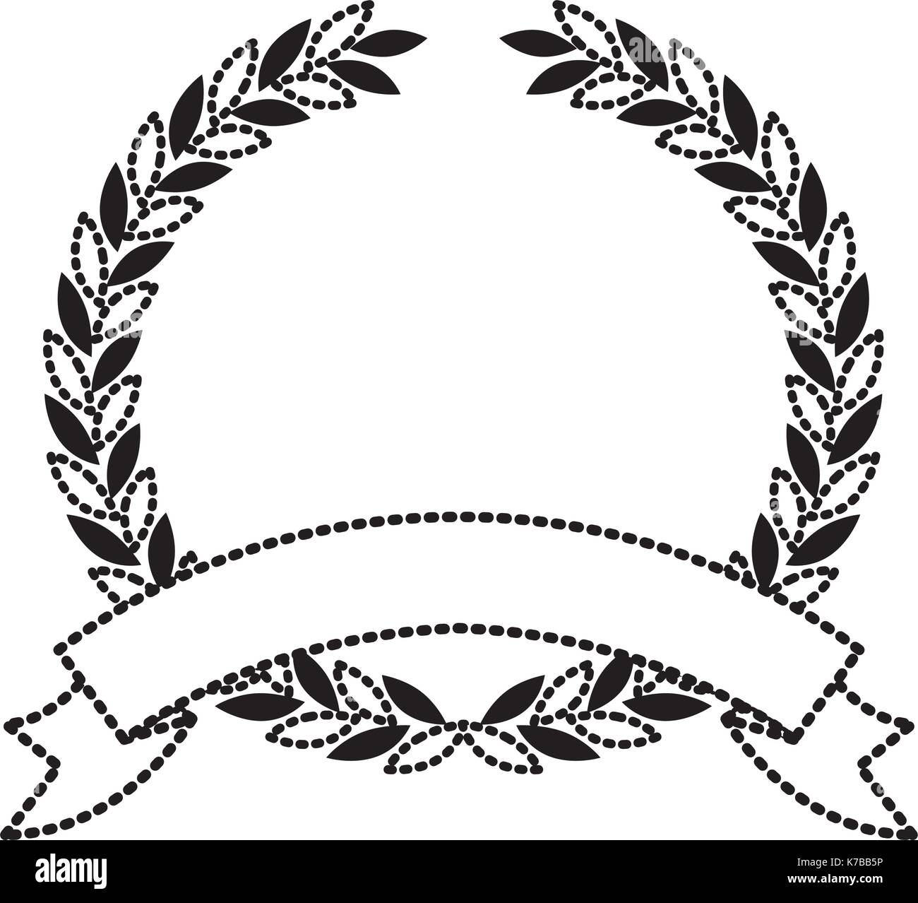 olive branch black silhouette crown with ribbon on bottom in closeup ...