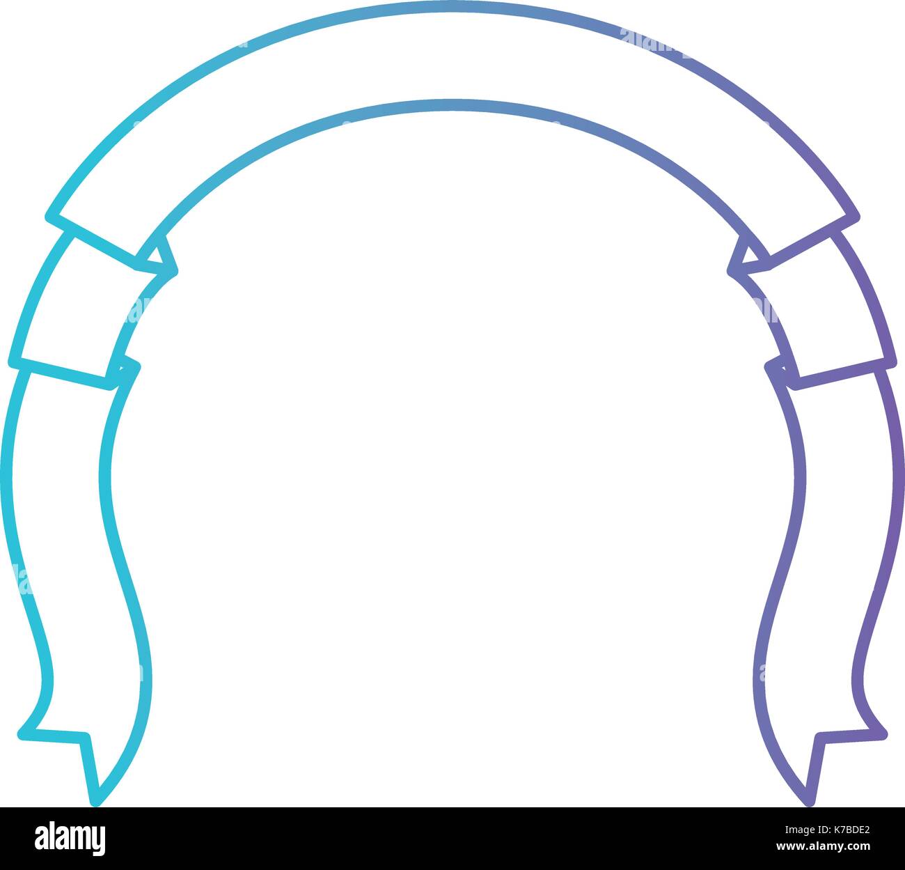 ribbon decorative with folds in shape of arch in color gradient ...