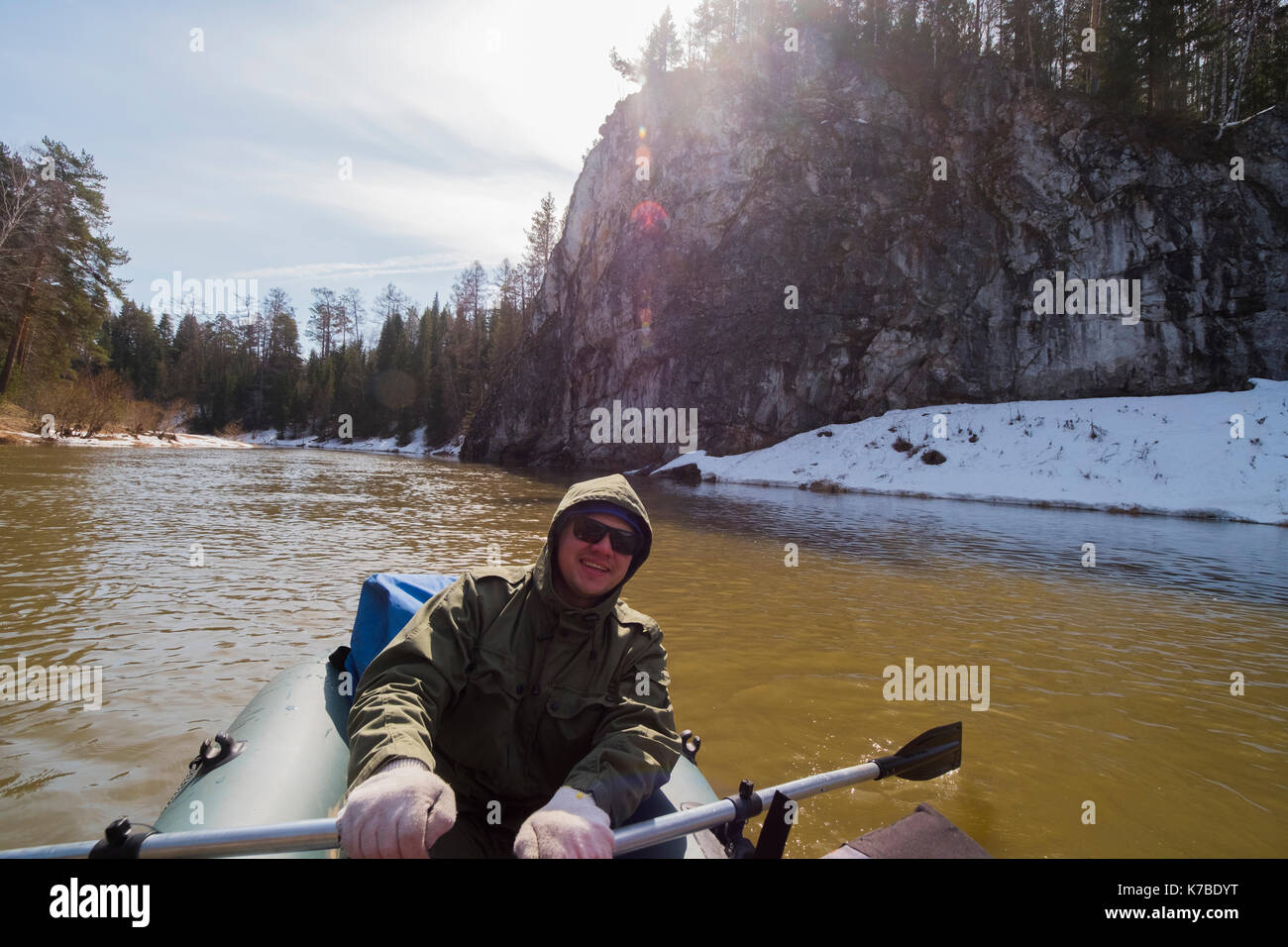 Man oaring boat hi-res stock photography and images - Alamy