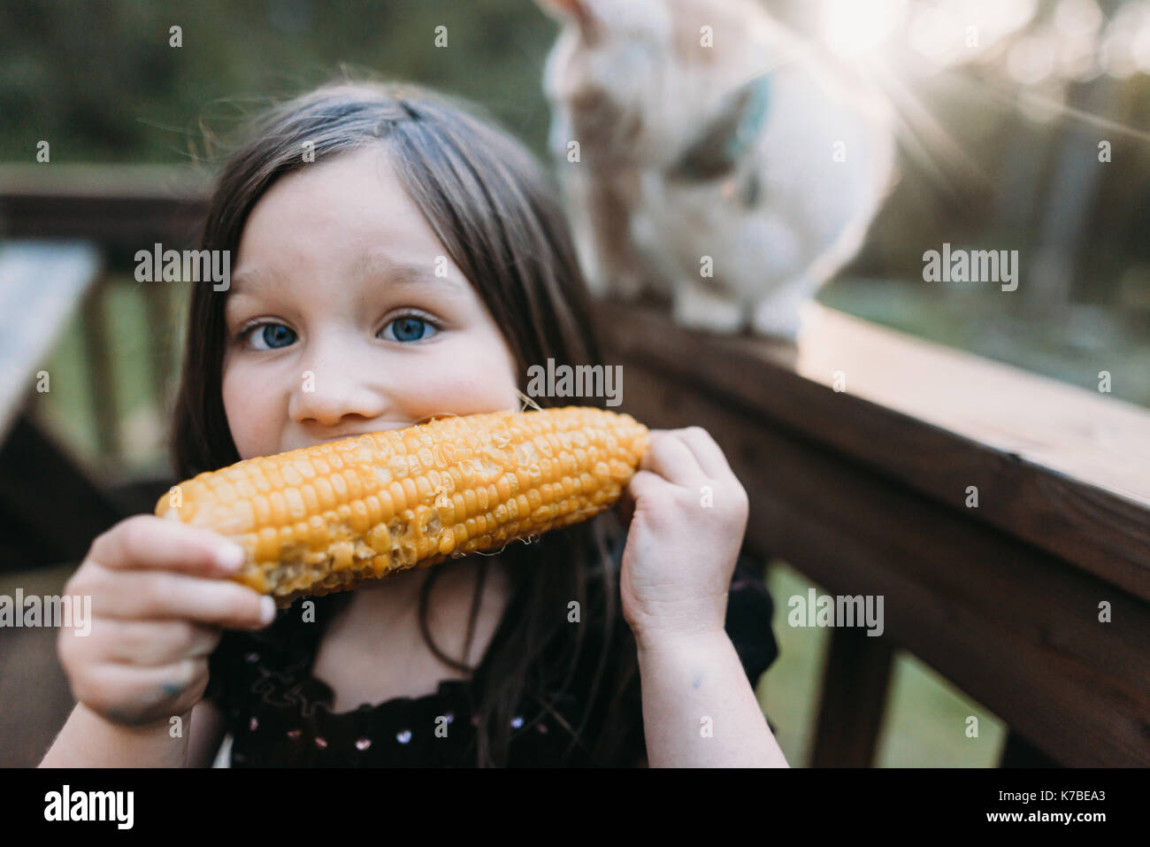 Girl on porch hi-res stock photography and images - Alamy
