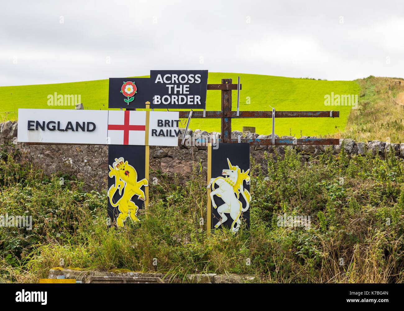 English and Scottish border Stock Photo - Alamy