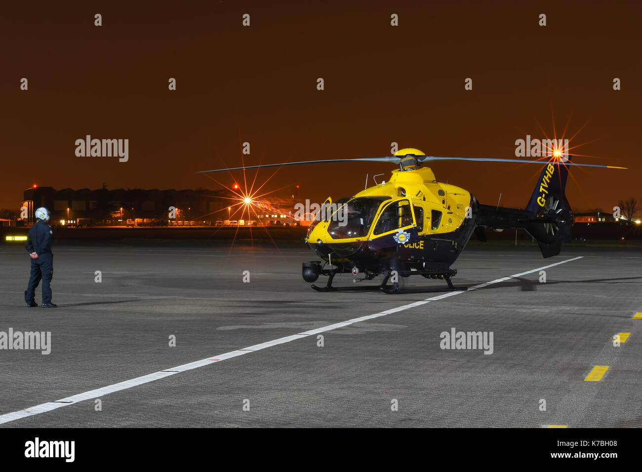 Eurocopter EC135 Police Helicopter at RAF Northolt base in London UK ...