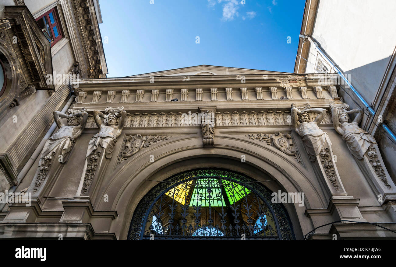 Entrance of Passage Macca Villacrosse, covered yellow glass passage in ...