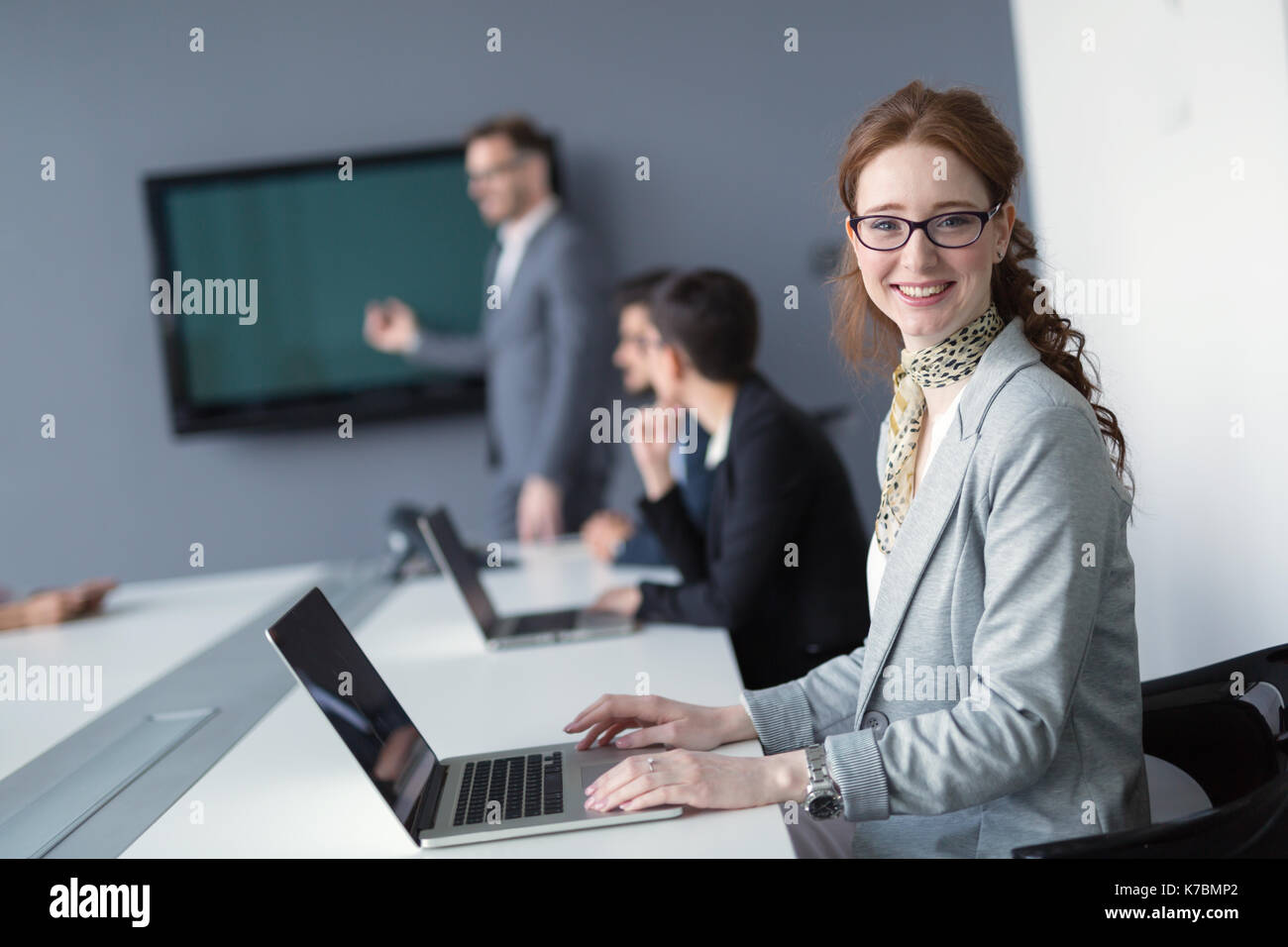 Professional business people working in business office Stock Photo - Alamy