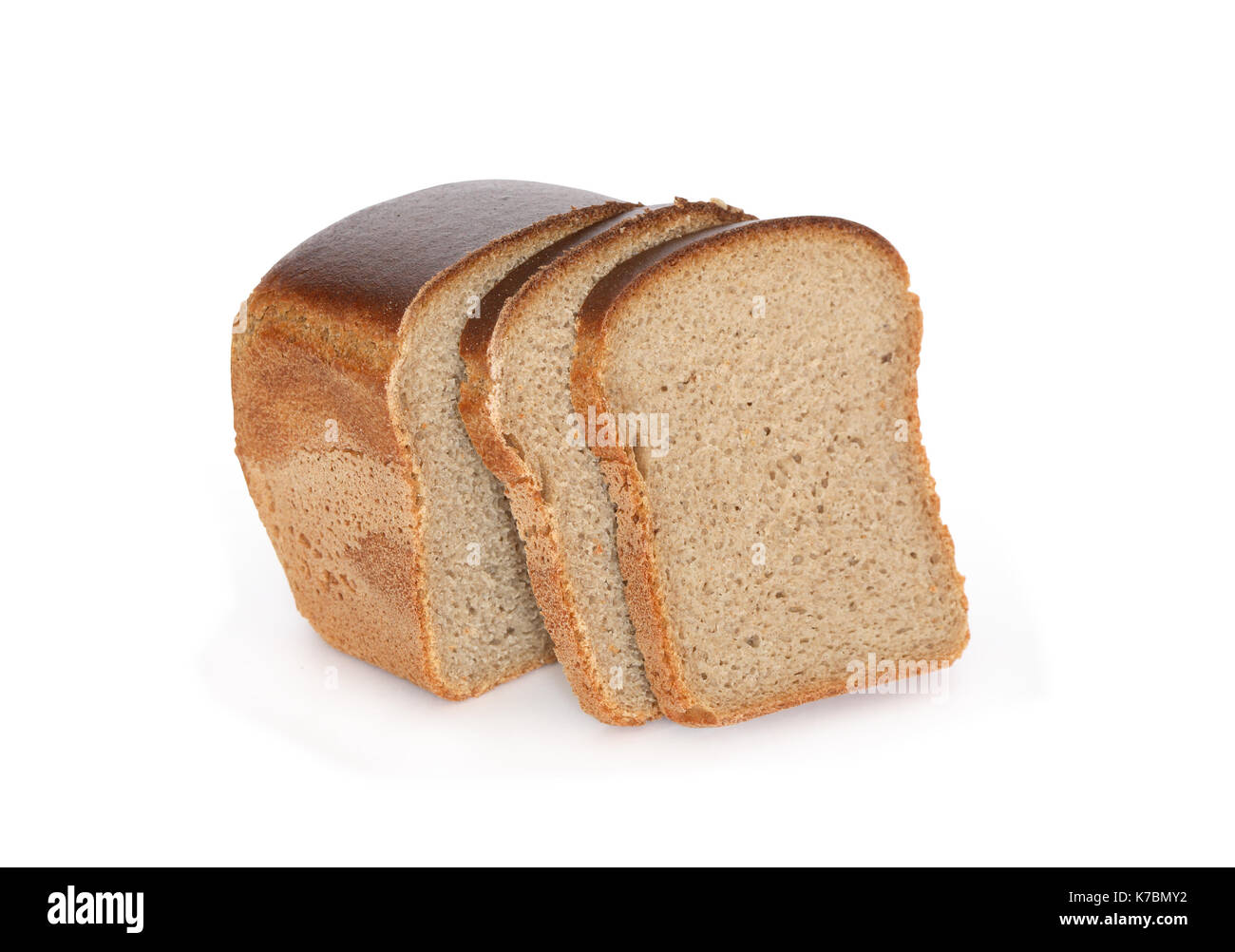 Sliced rye bread isolated on white background with clipping path Stock ...