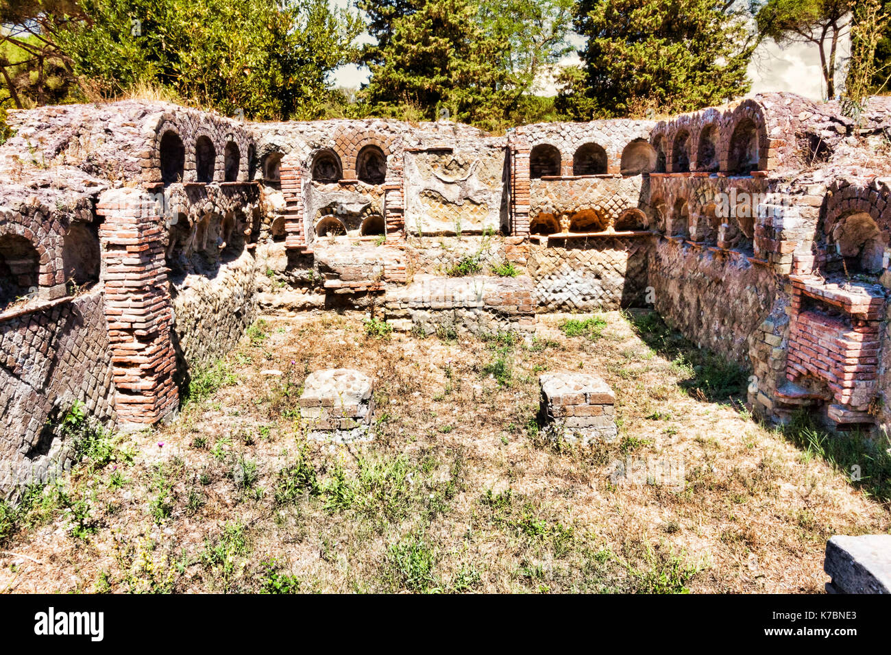 Roman necropolis columbarium in ancient Ostia - Italy Stock Photo - Alamy