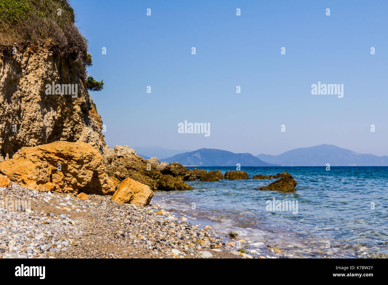 Coastal erosion of the cliffs is created by wind and rain erosion Stock ...