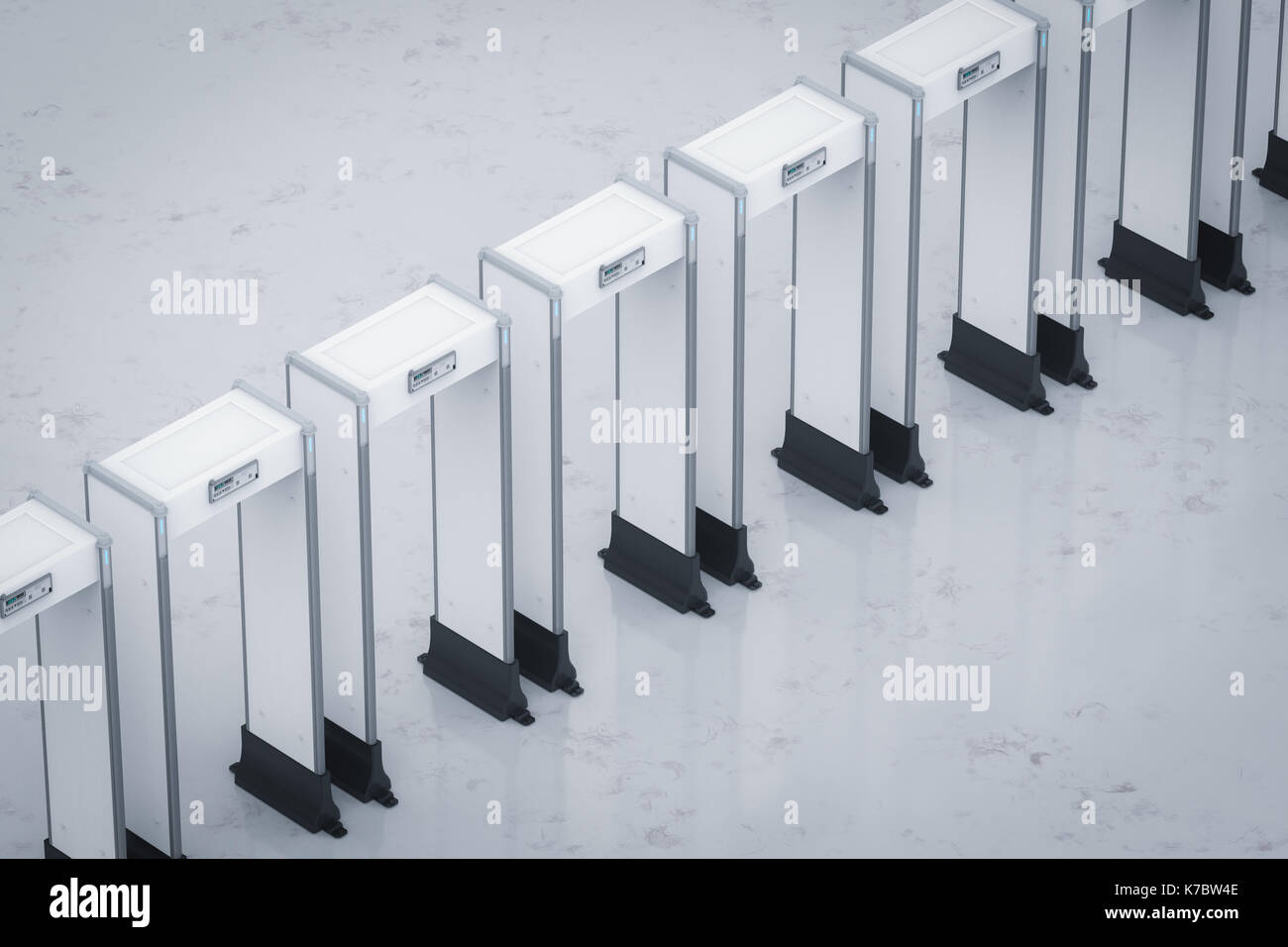 3d rendering security gates or walk through detectors on white ...