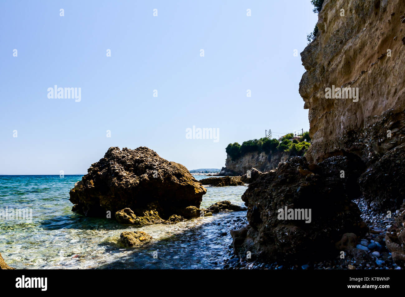 Coastal erosion of the cliffs is created by wind and rain erosion Stock ...