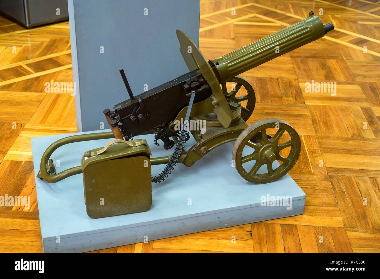 Machine gun Maxim 1910 in museum Stock Photo - Alamy