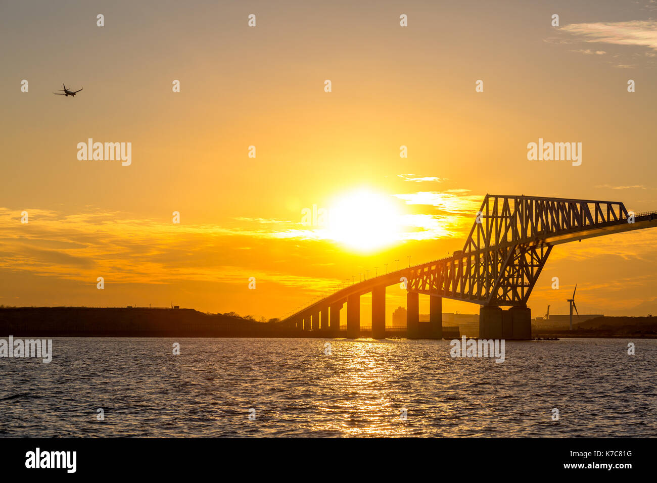 Tokyo landmark , Tokyo Gate Bridge in Tokyo Japan Sunset Stock Photo ...