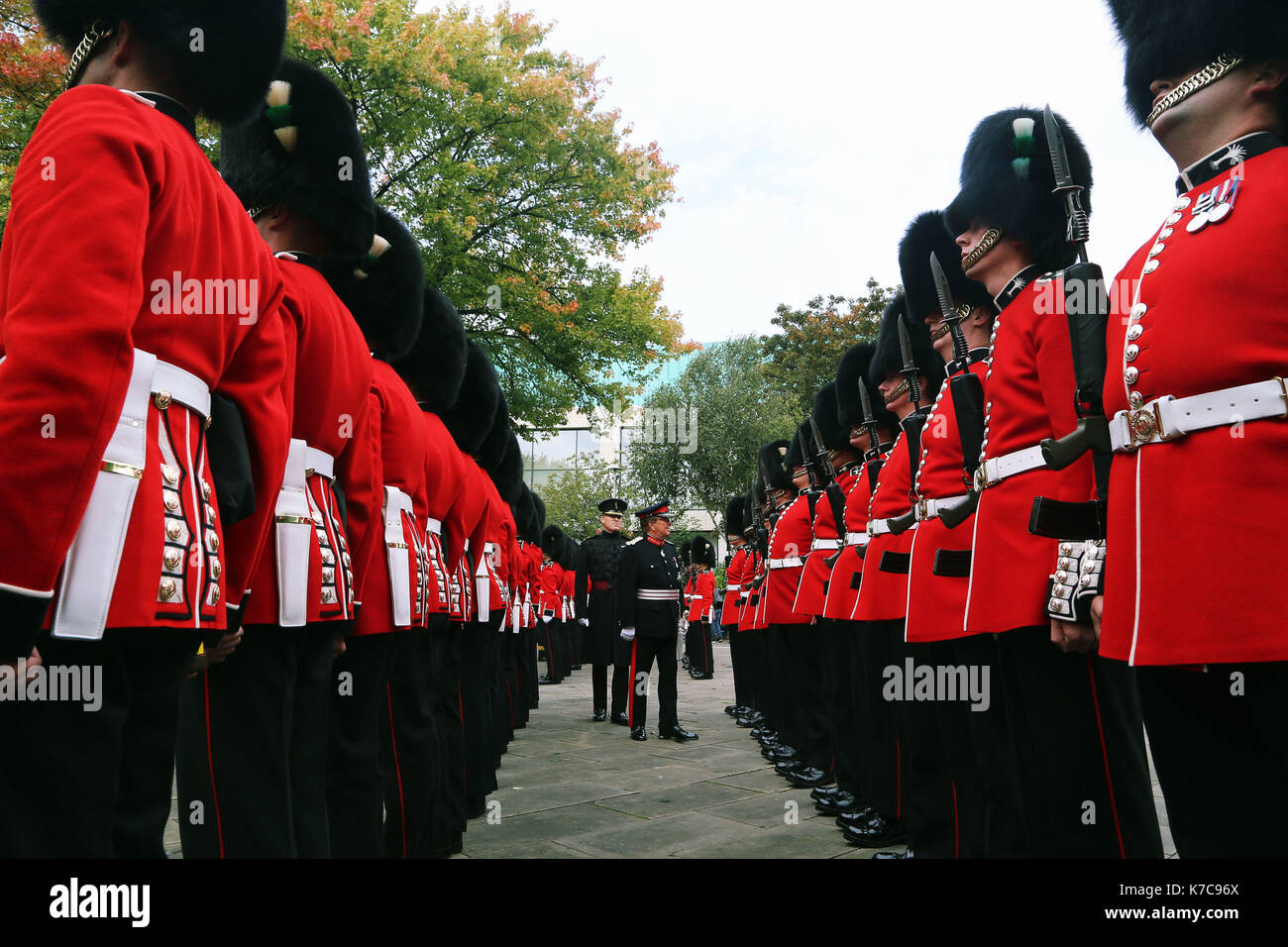 Pictured: H.M. Lord Lieutenant of West Glamorgan D Byron Lewis inspects ...