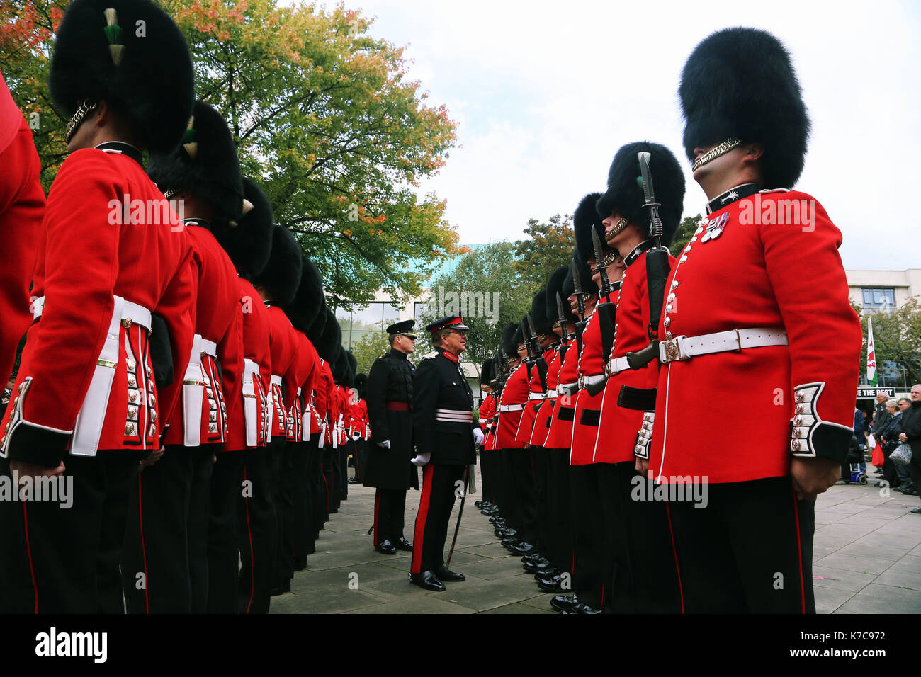 Pictured: H.M. Lord Lieutenant of West Glamorgan D Byron Lewis inspects ...