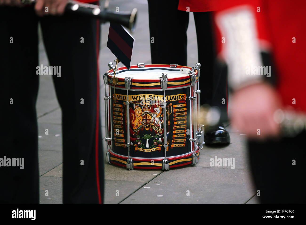 Pictured: The drum played by one of the Welsh Guards parade through ...