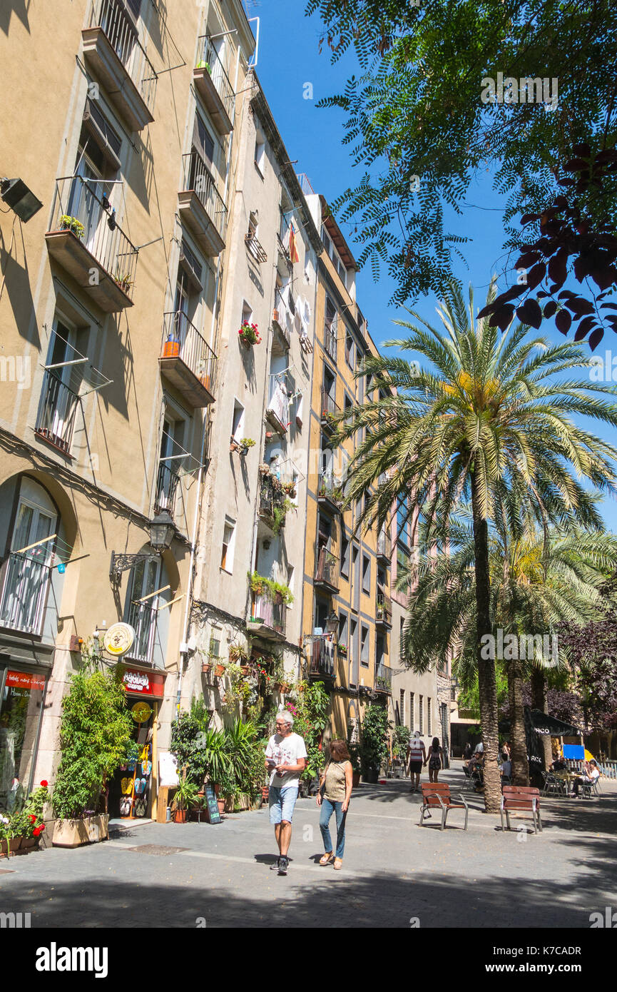 Barcelona, Spain - September 2, 2017: Old streets of the Gothic Quarter ...