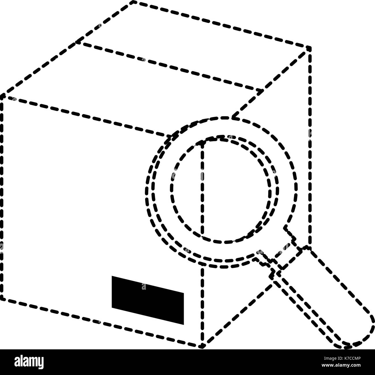 magnifying glass with box vector illustration design Stock Vector Image ...