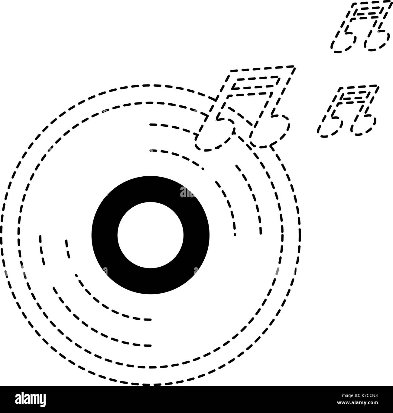 compact disk with music notes vector illustration design Stock Vector ...