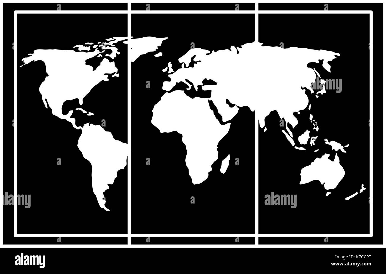 Map of world folded Black and White Stock Photos & Images - Alamy