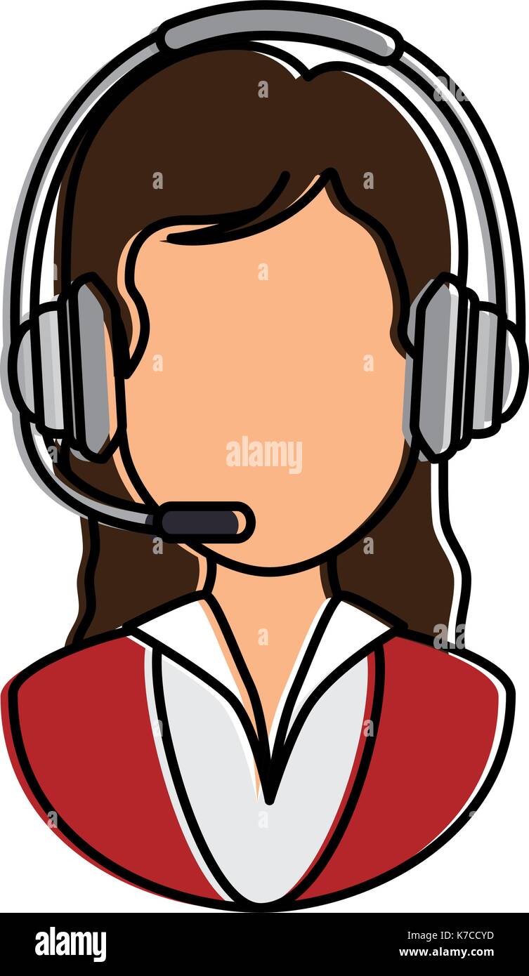 call center receptionist avatar vector illustration design Stock Vector ...