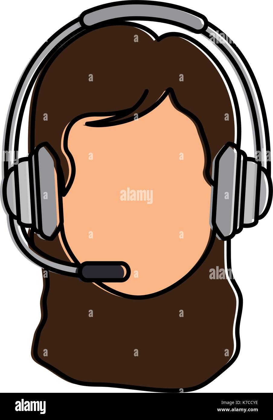 call center receptionist avatar vector illustration design Stock Vector ...