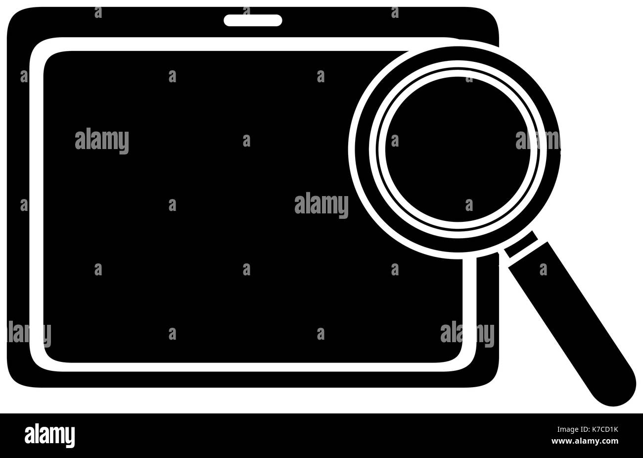 tablet device with magnifying glass vector illustration design Stock ...