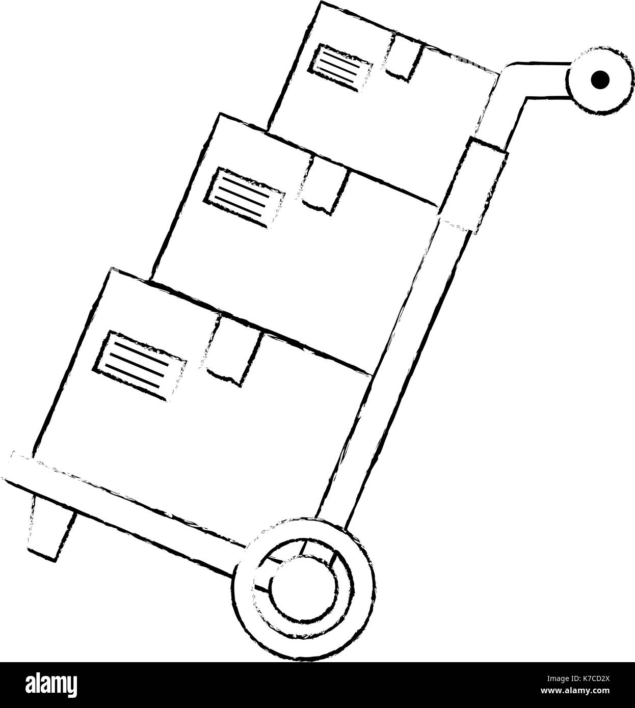 delivery cart with boxes vector illustration design Stock Vector Image ...