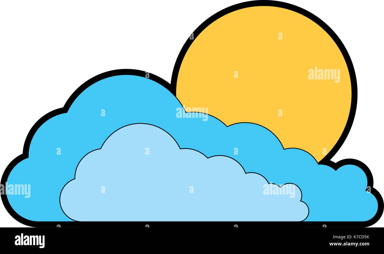 clouds sky with sun vector illustration design Stock Vector Image & Art ...