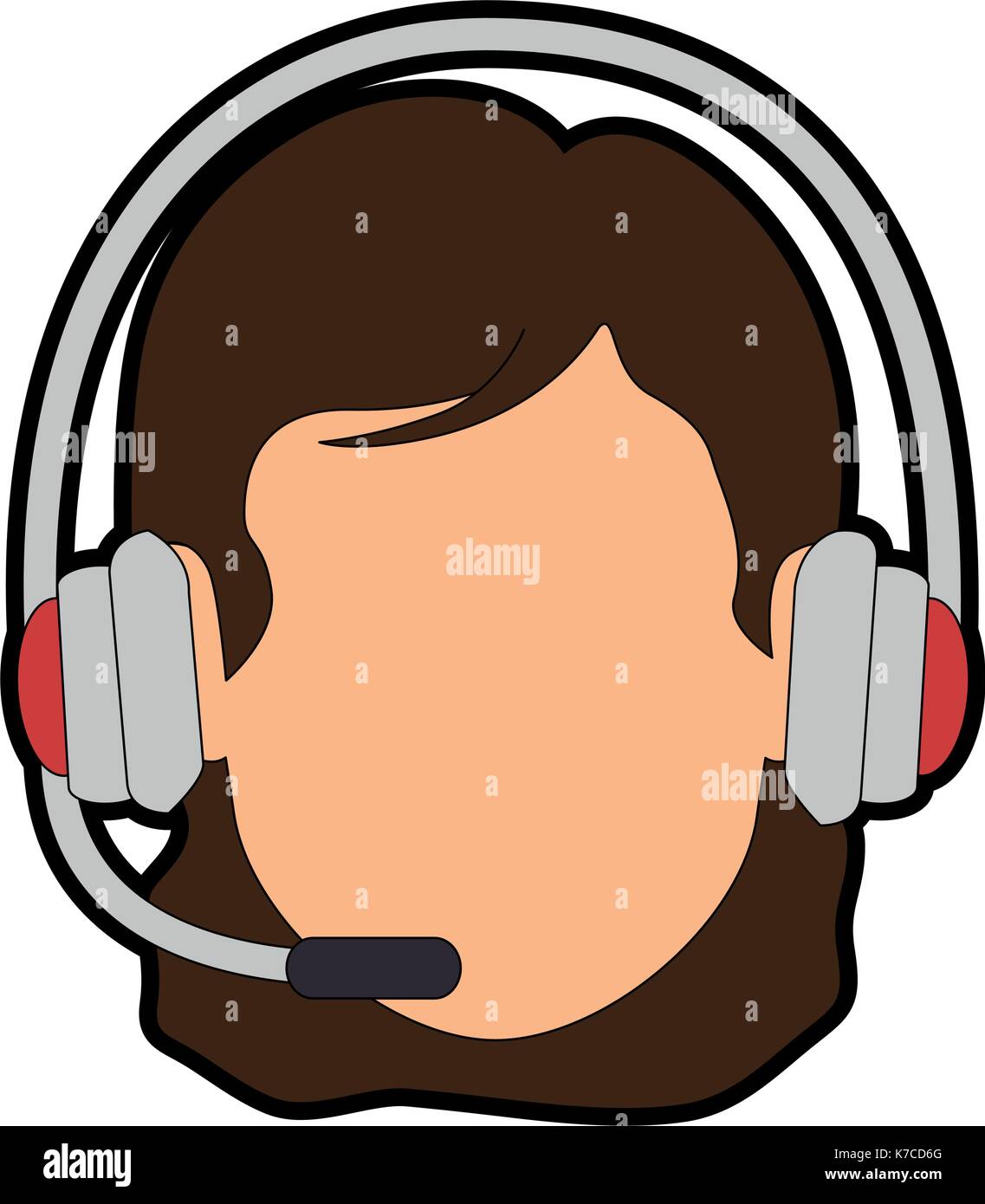 call center receptionist avatar vector illustration design Stock Vector ...