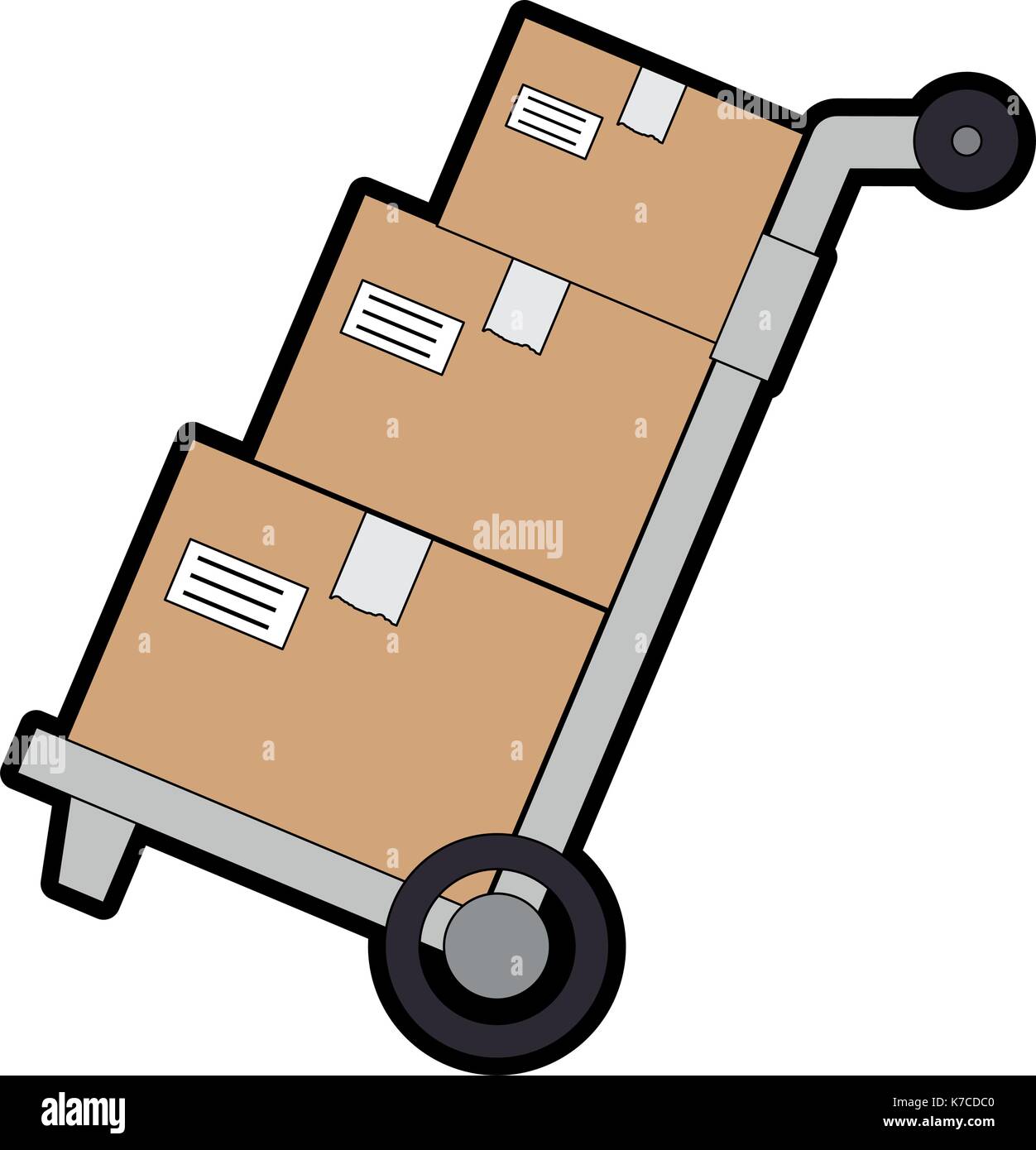 delivery cart with boxes vector illustration design Stock Vector Image ...