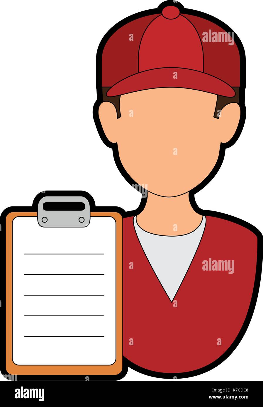 delivery worker with checklist vector illustration design Stock Vector ...