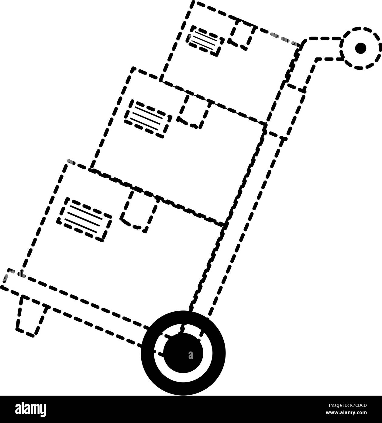 delivery cart with boxes vector illustration design Stock Vector Image ...