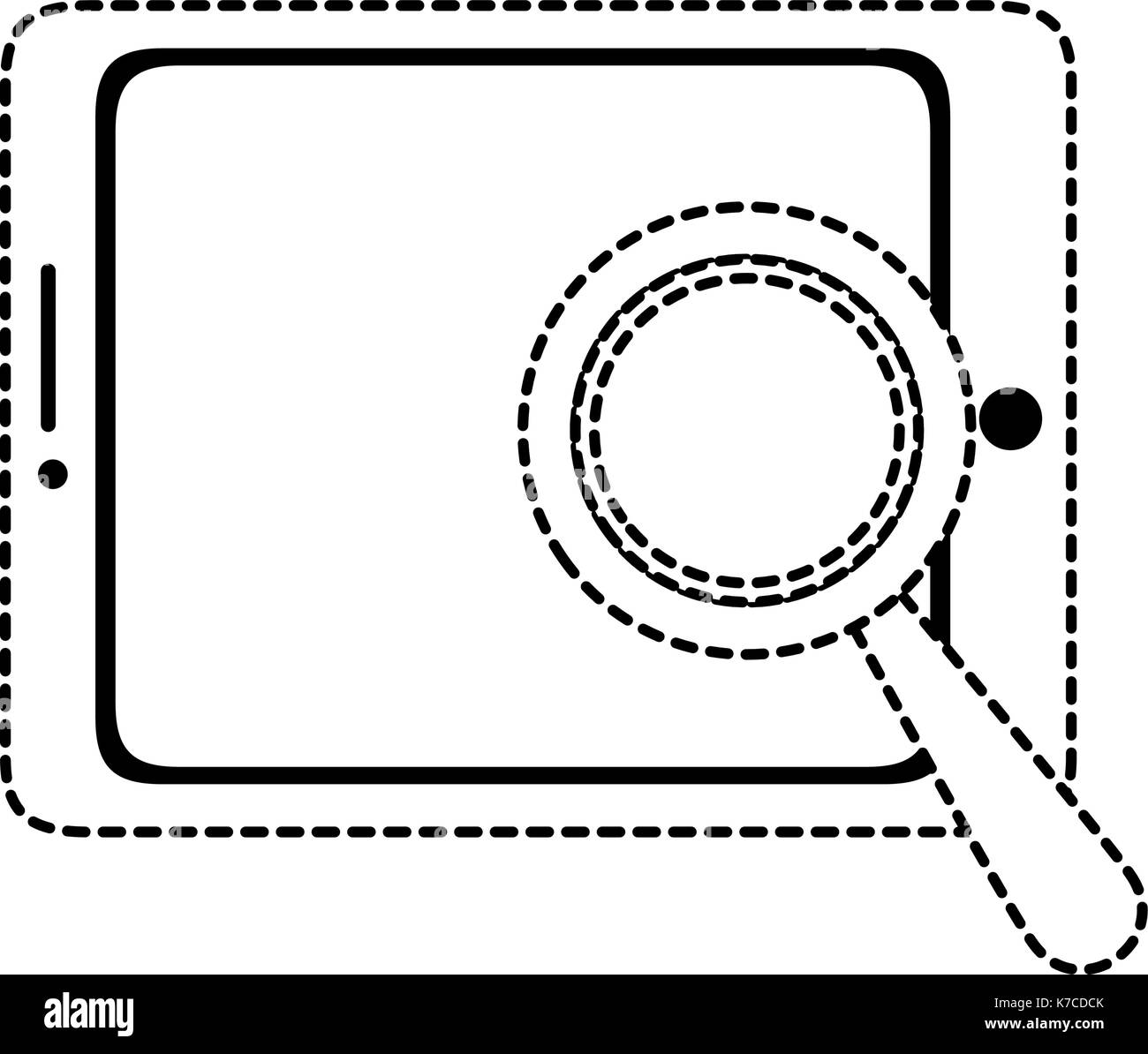 tablet device with magnifying glass Stock Vector Image & Art - Alamy
