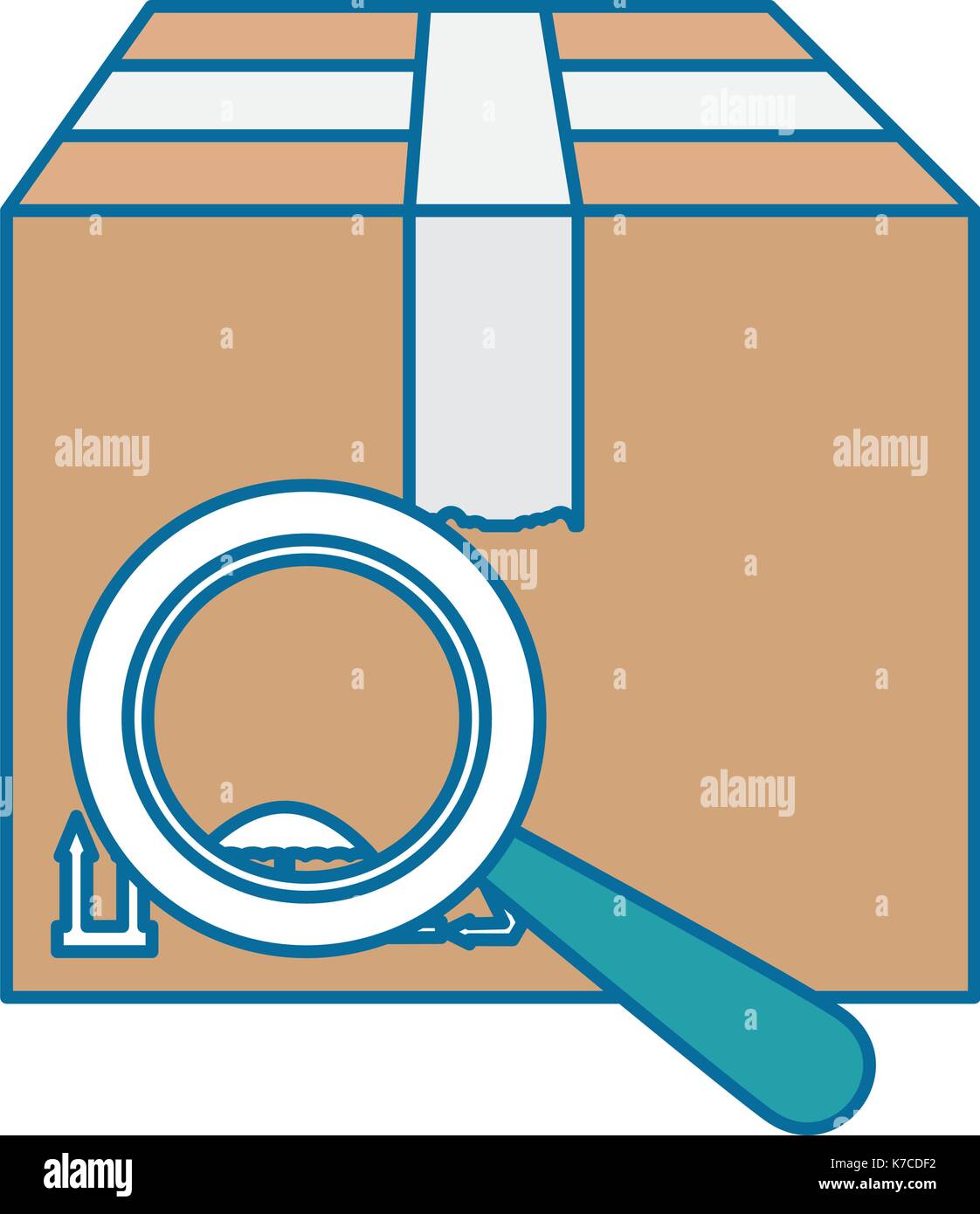 box carton with magnifying glass Stock Vector Image & Art - Alamy