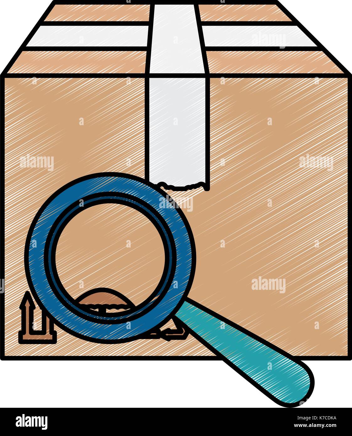 box carton with magnifying glass Stock Vector Image & Art - Alamy