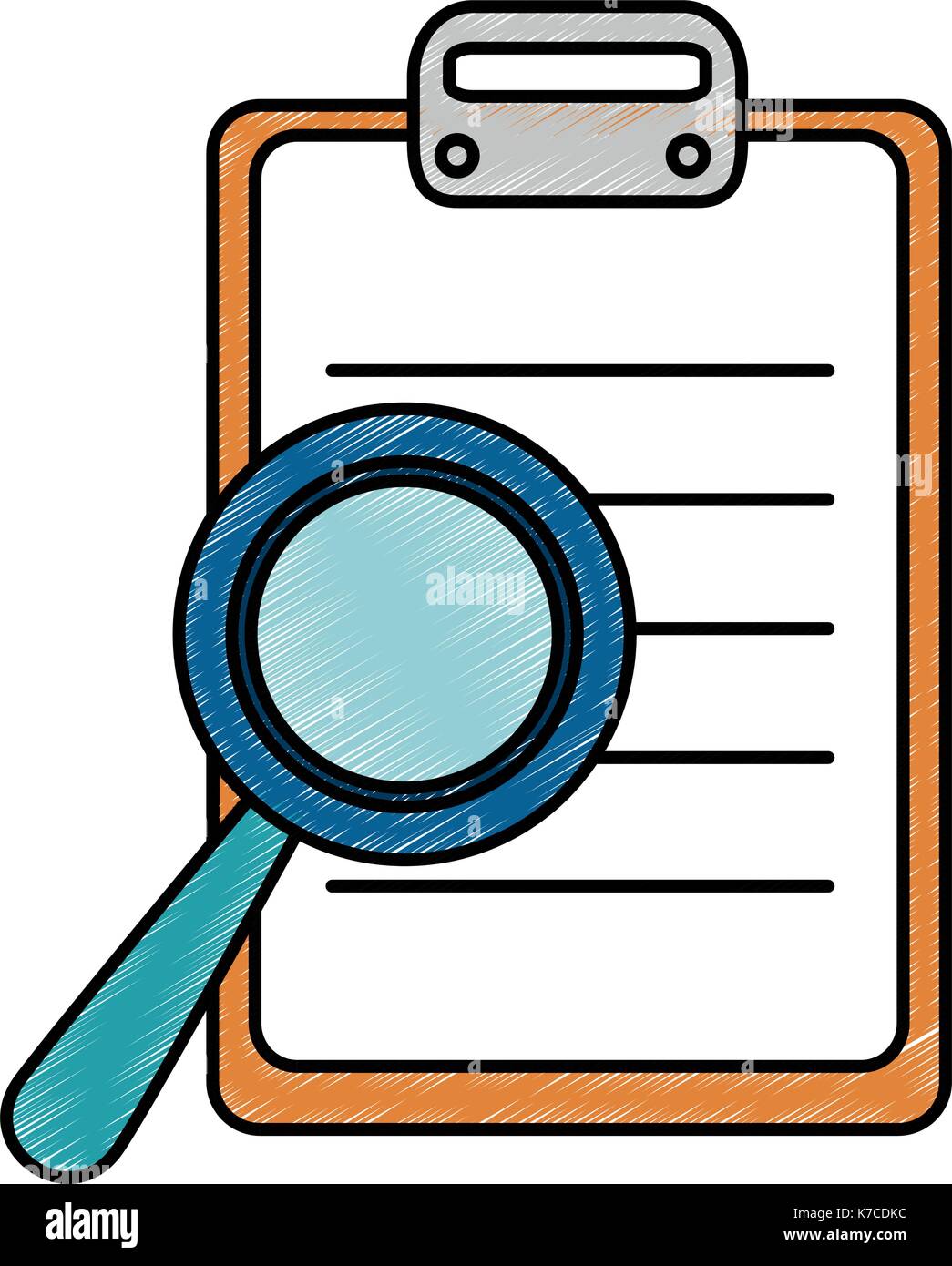 checklist clipboard with magnifying glass Stock Vector Image & Art - Alamy