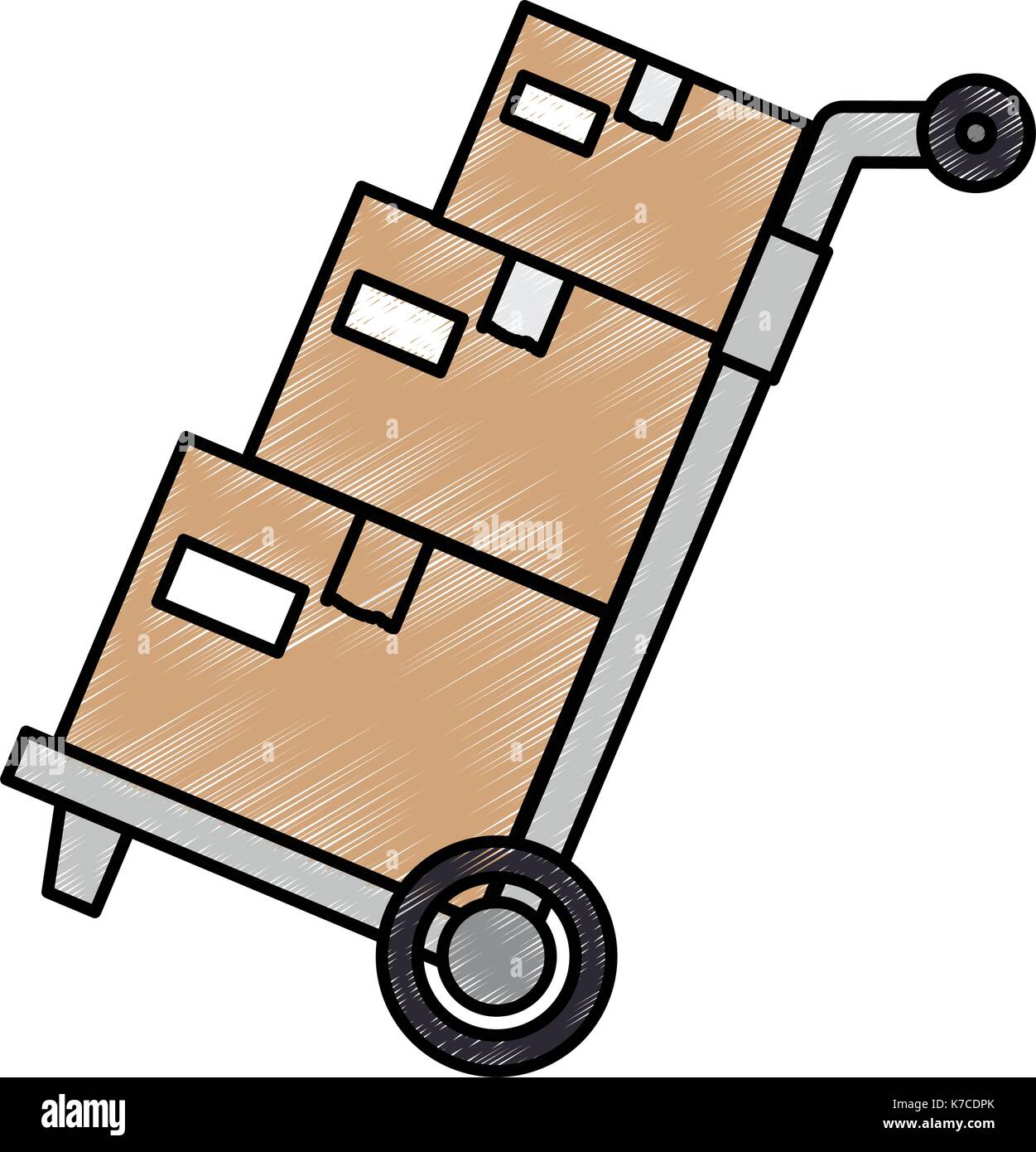 delivery cart with boxes Stock Vector Image & Art - Alamy