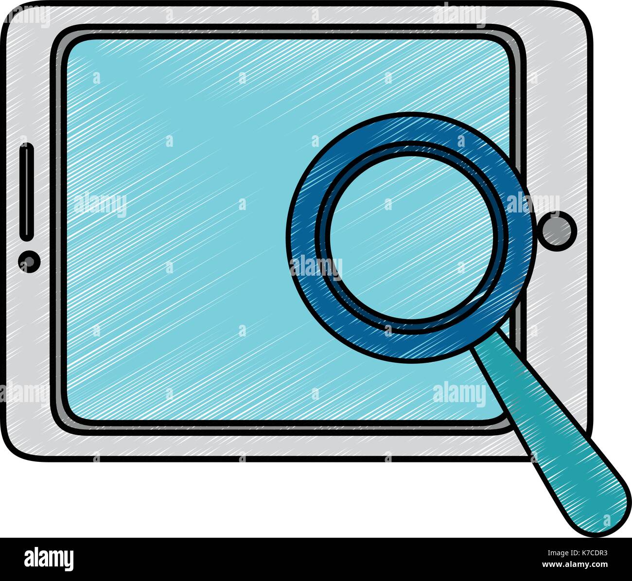 tablet device with magnifying glass Stock Vector Image & Art - Alamy