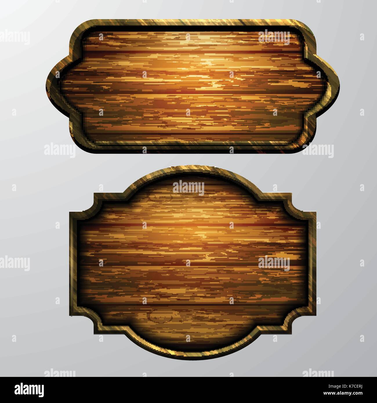 Wooden signs, vector icon set Stock Vector Image & Art - Alamy