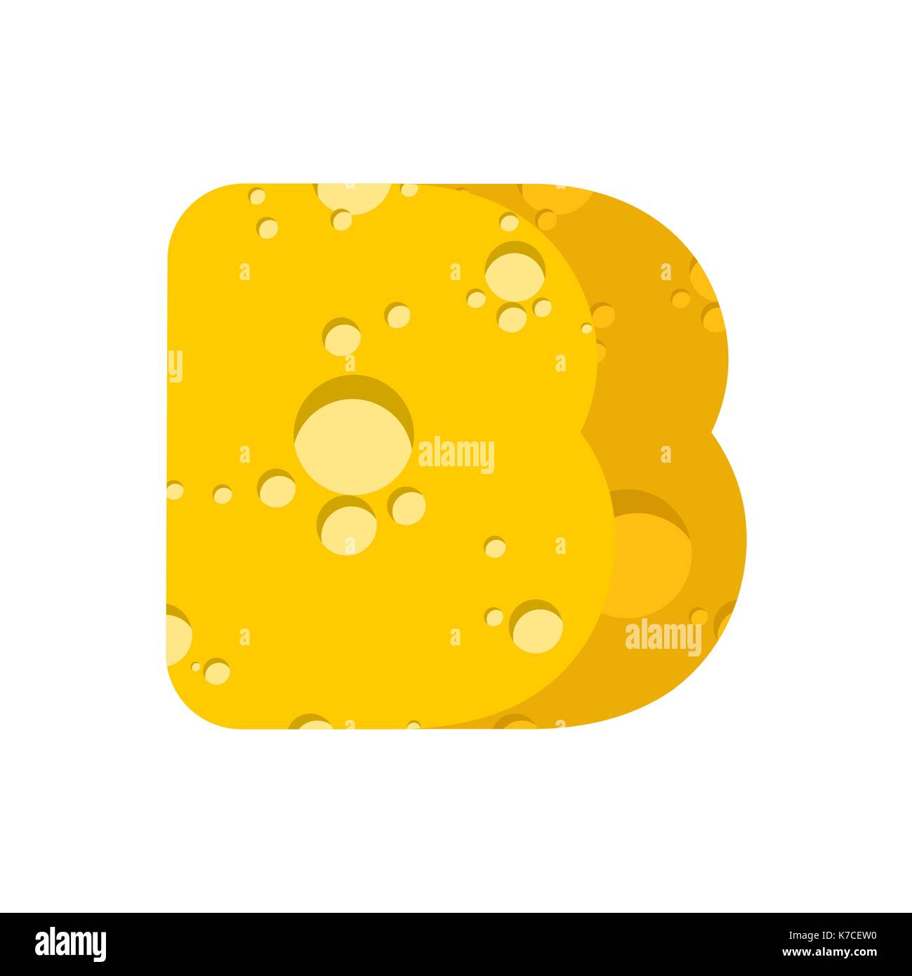 Letter B cheese font. Symbol of cheesy alphabet. Dairy Food type sign ...