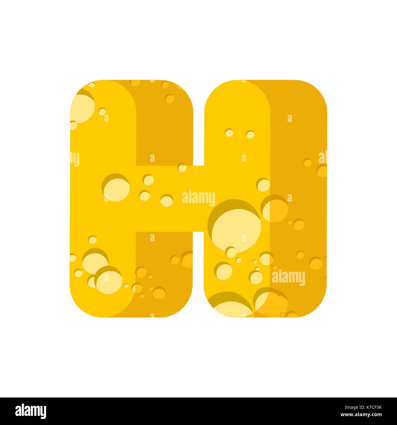Letter H cheese font. Symbol of cheesy alphabet. Dairy Food type sign ...